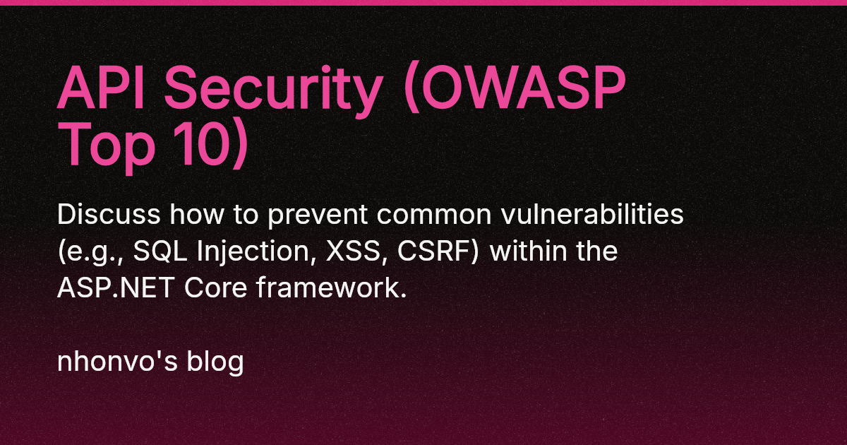 API Security (OWASP Top 10)