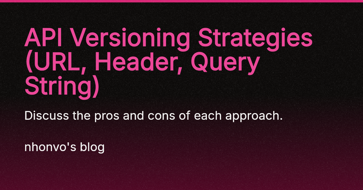 API Versioning Strategies (URL, Header, Query String)