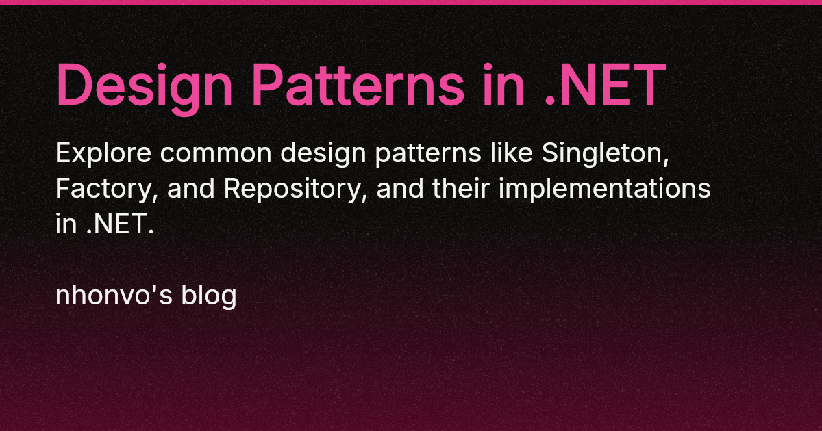 Design Patterns in .NET