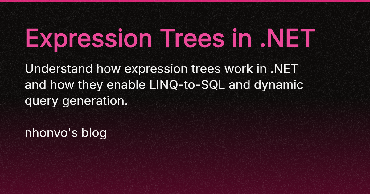 Expression Trees in .NET