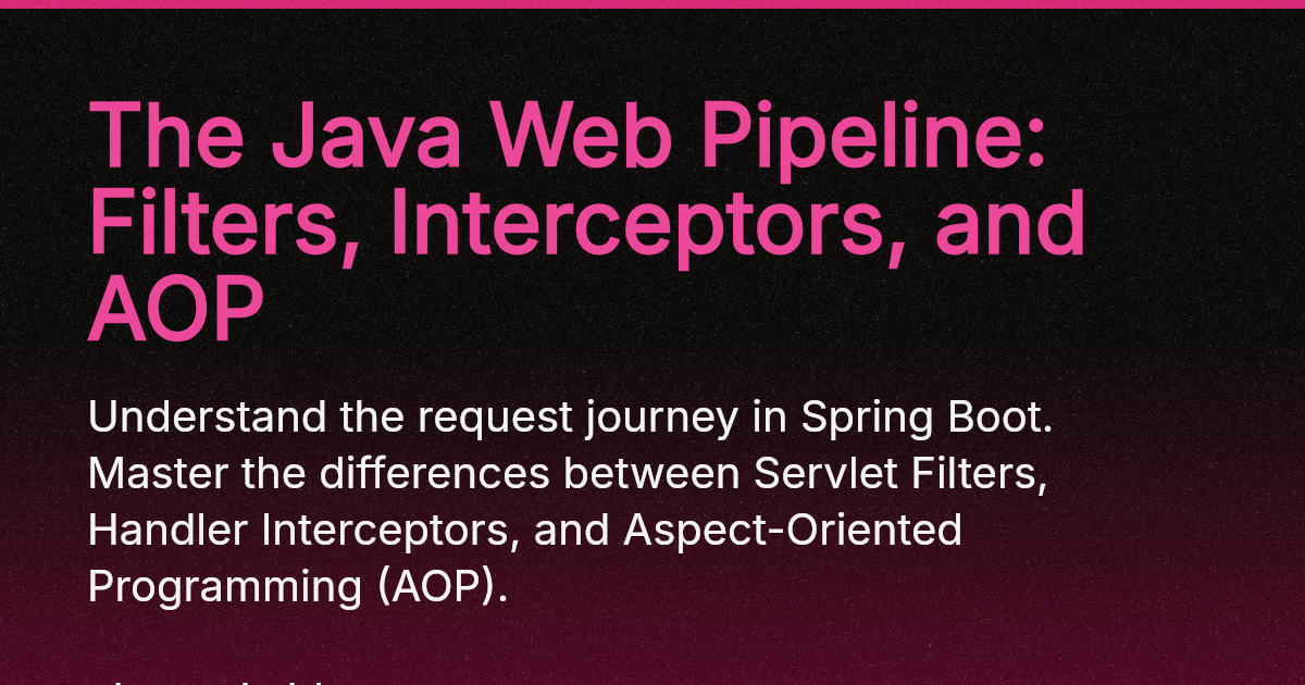 The Java Web Pipeline: Filters, Interceptors, and AOP