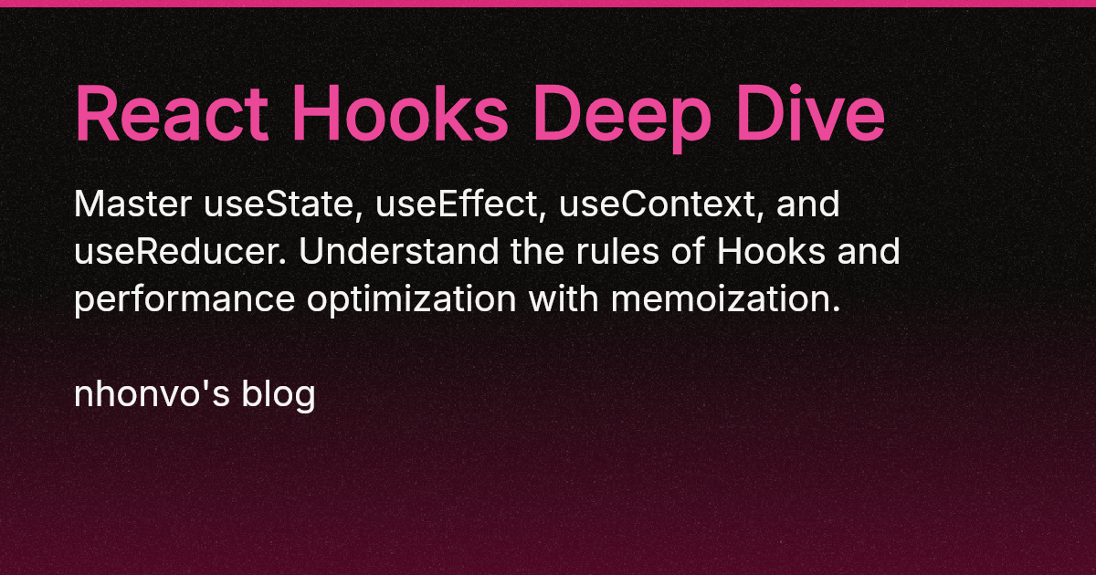 React Hooks Deep Dive