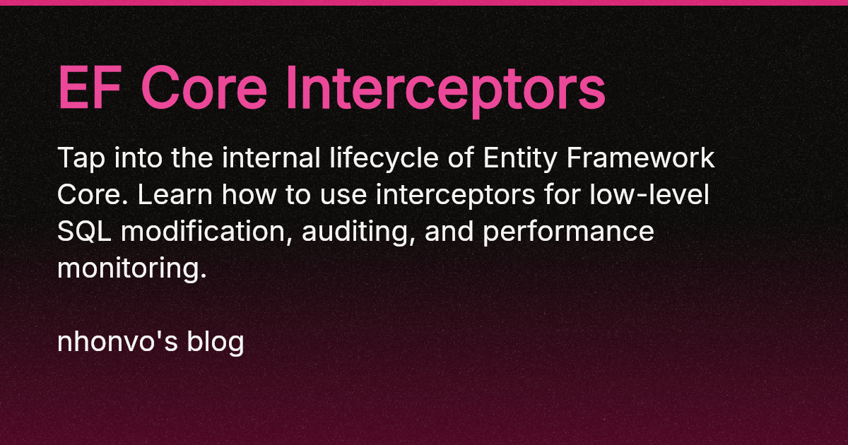 EF Core Interceptors