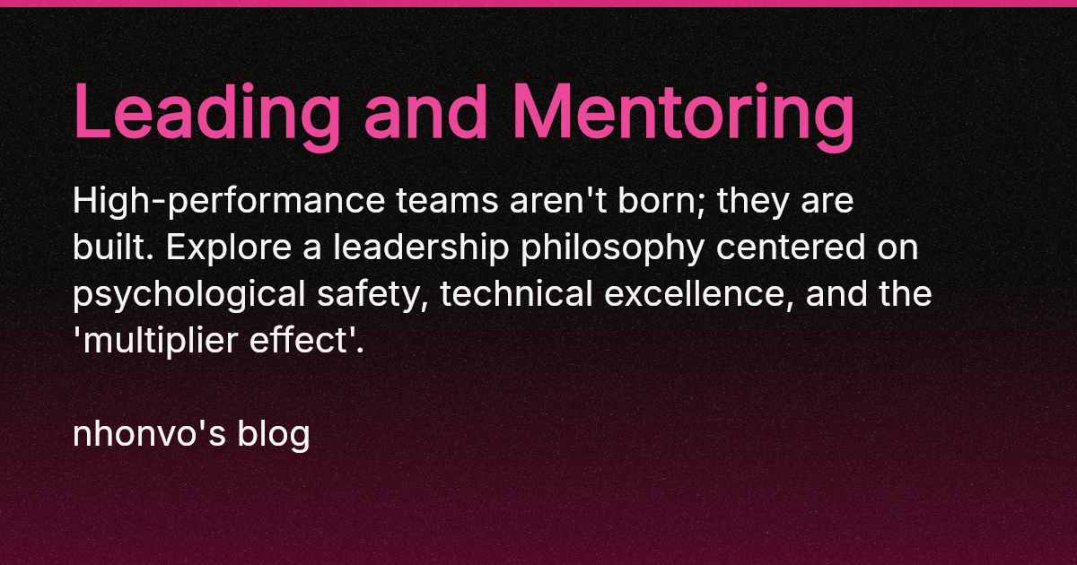 Leading and Mentoring