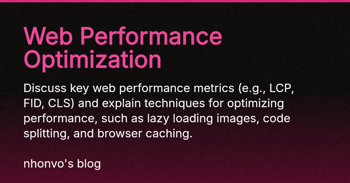 Web Performance Optimization